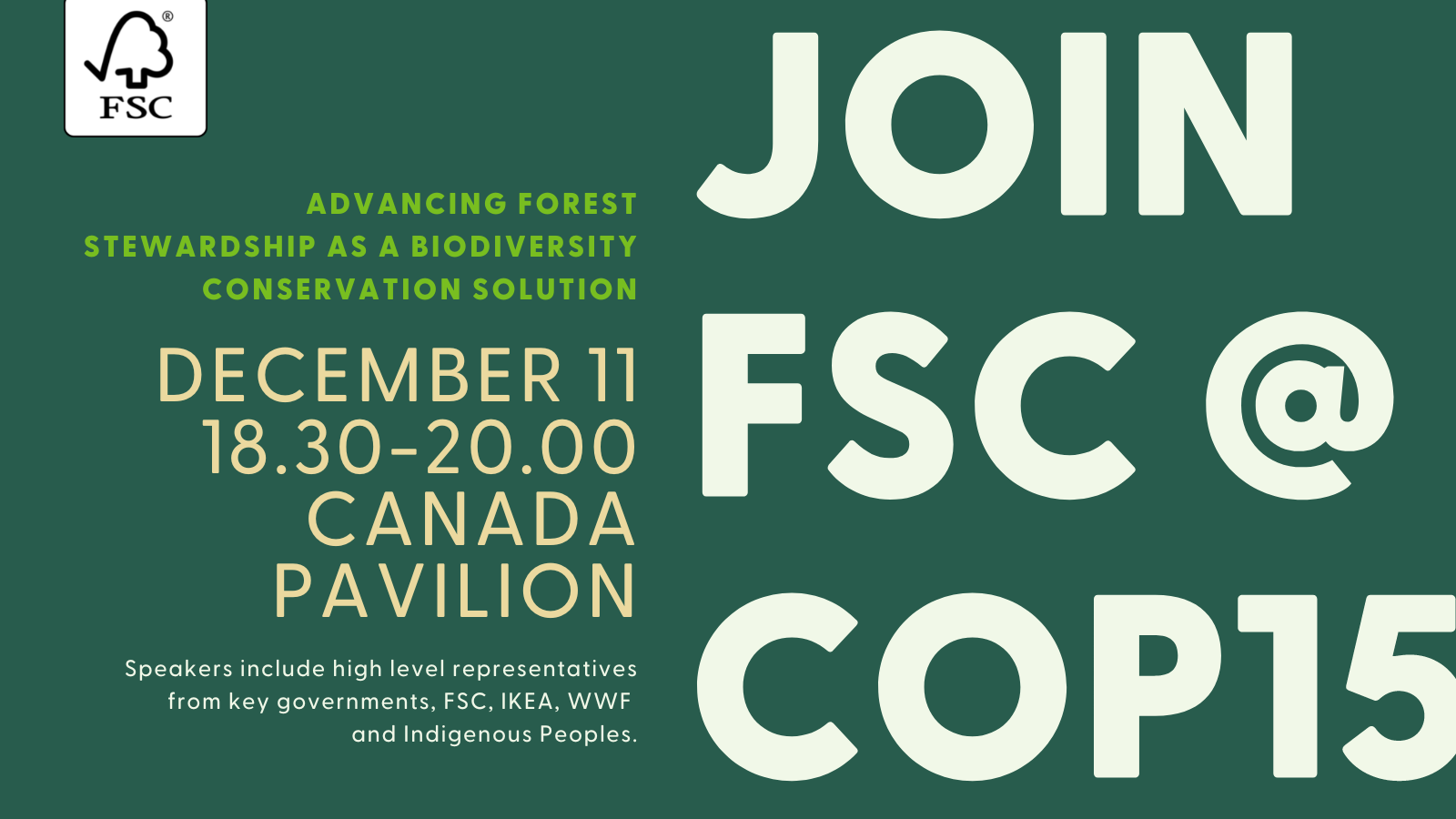 FSC at COP 15: Highlighting Forest Stewardship as a Biodiversity Solution | Forest Stewardship ...